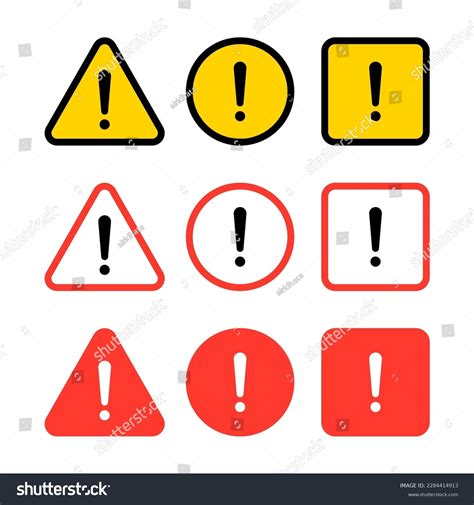 Set Vector Warning Sign Icons Stock Vector Royalty Free 2284414913 Shutterstock