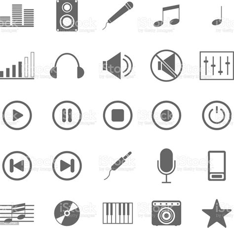 Icônes De La Musique Sur Fond Blanc Vecteurs Libres De Droits Et Plus D