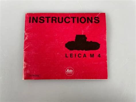 Genuine Leica M4 Instruction Manual Booklet Ebay