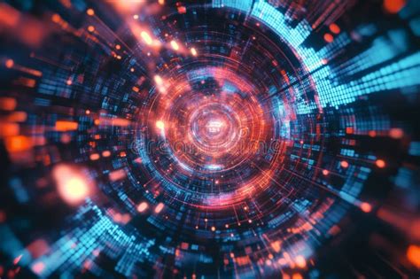 A Mesmerizing Futuristic Ai Generated Fractal Composed Of Swirling Holographic Digital Data