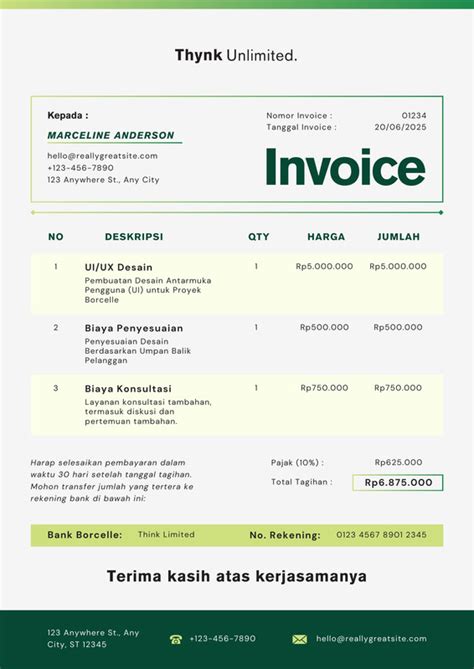 Halaman 7 Pilih Desain Contoh Invoice Faktur Gratis Canva