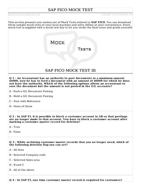Sapficomocktestiii Pdf Payments Financial Services
