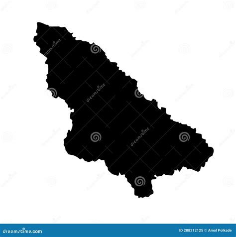 Wardha The Dist Of Maharashtra Black Vector Map Stock Illustration