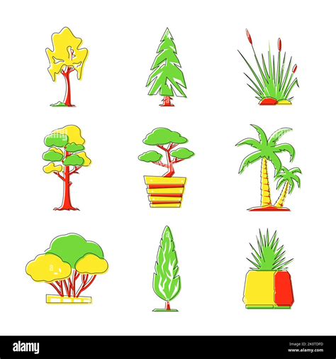 Indoor And Wild Plants Line Design Style Objects Set Stock Vector Image And Art Alamy