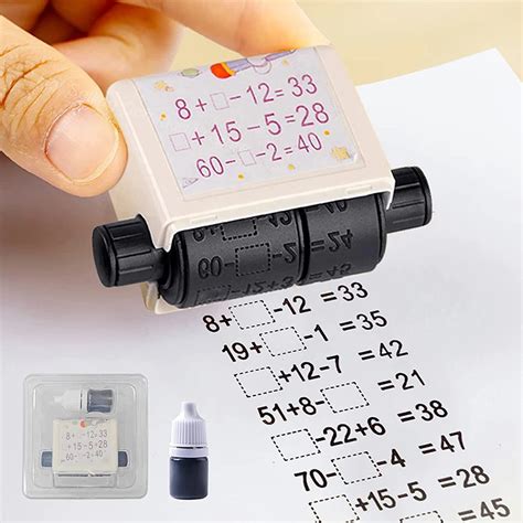 Roller Digital Teaching Stamp Reusable Number Magic Roller Stamp 100