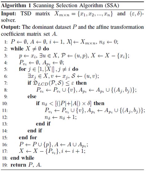 dominant dataset selection algorithms for time series data based on
