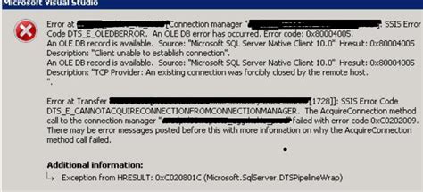Sql Server 2008 Ssis Acquireconnection Method Call To The