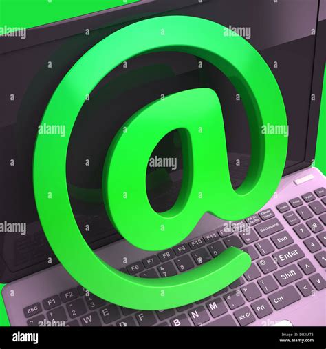 Keyboard At Sign Shows E Mail Symbol Message Stock Photo Alamy
