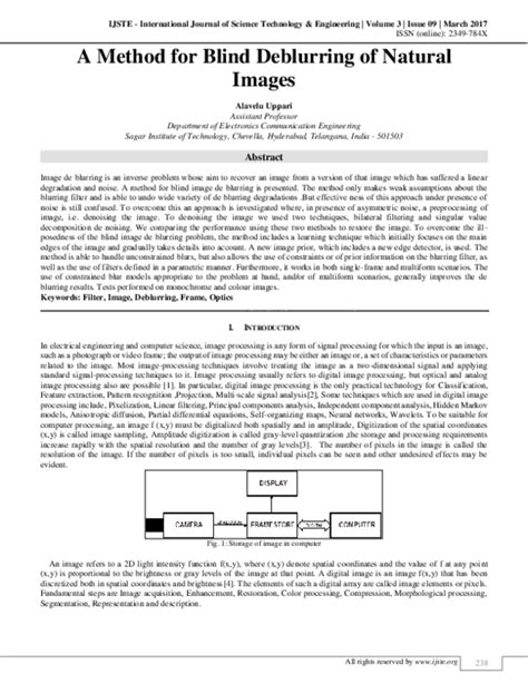 Pdf A Method For Blind Deblurring Of Natural Images