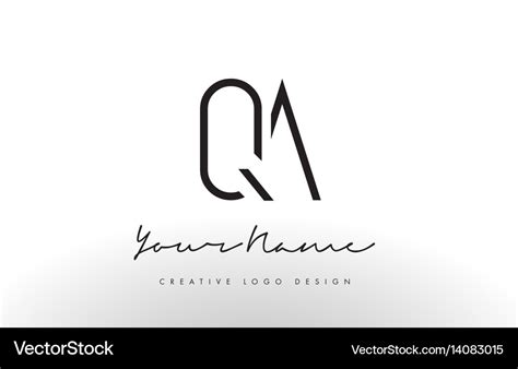 qa letters logo design slim creative simple black vector image