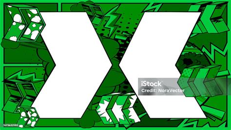 흰색 녹색 배경 포스터에 빈 만화책 화살표 만화 추상 기호 레트로 팝 아트 방향 기호입니다 가리키기에 대한 스톡 벡터 아트 및 기타 이미지 Istock