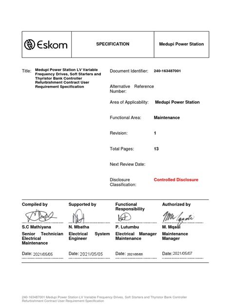 Scope Of Work Pdf Electric Motor Specification Technical Standard