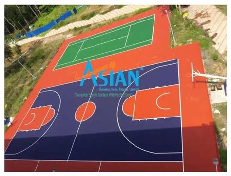 Synthetic acrylic multipurpose court flooring at 85 sq ft कतरम