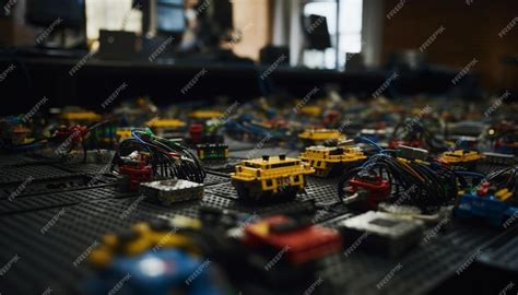 Free Photo Futuristic Machinery Working On Computer Chip Production Line Generated By Ai