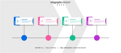 Vector Infographics Timeline Design Template With 3d Paper Label Integrated Circles Background
