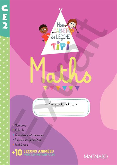 Calaméo Extrait Tipi Maths CE2 Mon carnet de leçons