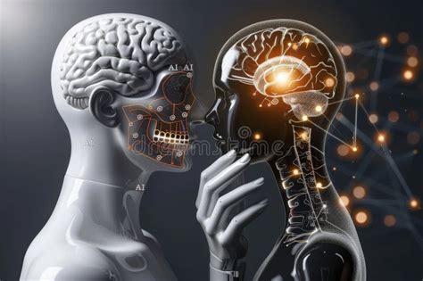 Ai Robot Analyzing Digital Brain Advanced Artificial Intelligence