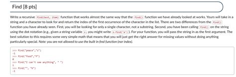Solved Find 8 Pts Write A Recursive Find Text Item Chegg Com