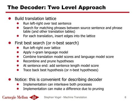 ppt machine translation decoder for phrase based smt powerpoint