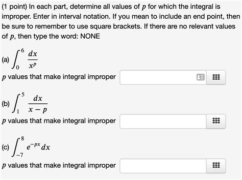 solved 1 point in each part determine all values of p for