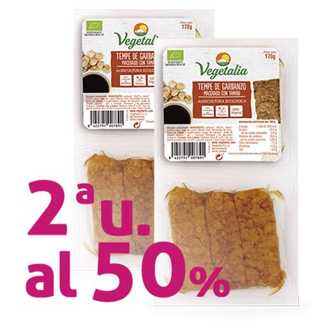 Pack 2u Tempeh De Garbanzos Macerado Con Tamari Bio 170 G Vegetalia