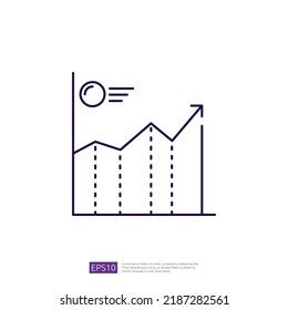 Increase Growth Chart Graph Outline Icon Stock Vector Royalty Free