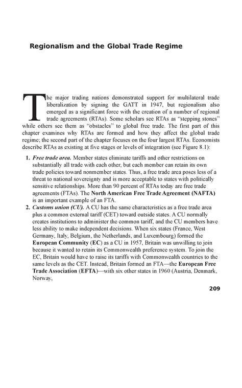 Regionalism And The Global Trade Some Scholars See RTAs As Stepping