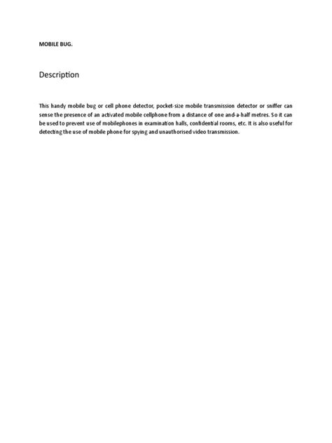 description mobile bug pdf
