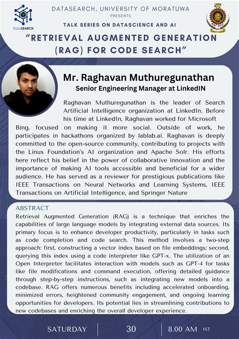 Research Talk On “retrieval Augmented Generation Rag For Code Search
