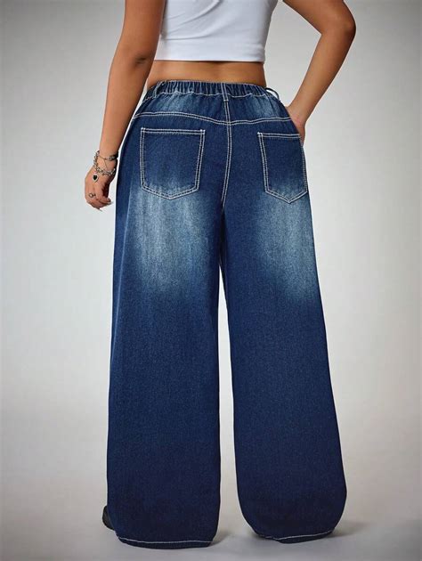 Jeanoix Plus Size Y2k Streetwear Cross Print Baggy Jeans For Sale