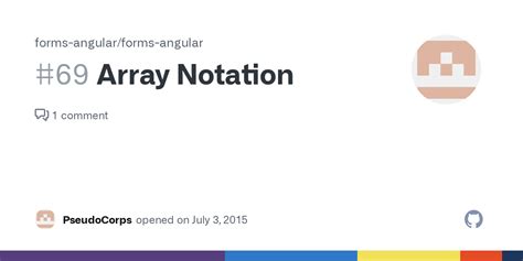 Array Notation · Issue 69 · Forms Angularforms Angular · Github