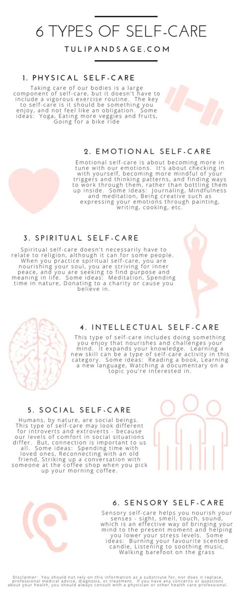 6 Types Of Self Care And Ways To Practice Them Tulip And Sage Self