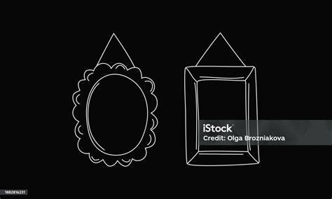 간단한 선형 프레임 벡터 레이아웃을 설정합니다 Doodle 텍스트 디자인을 위한 빈 템플릿의 손으로 그린 모음입니다 축하 또는 결혼식 액자 텍스트 사진을 위한 공간 개체