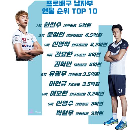 배구 선수 연봉 순위 남자 배구 선수 연봉 Top 10 네이버 블로그