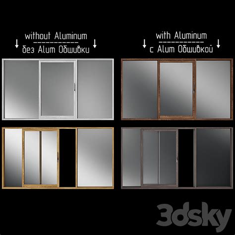 Sliding Stained Glass Wooden Doors Doors 3d Model