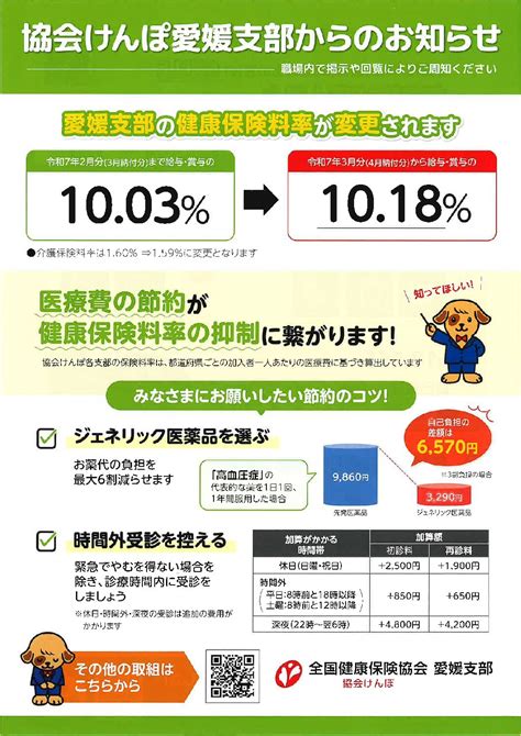 協会けんぽの令和7年度健康保険料率について 愛媛県商工会連合会