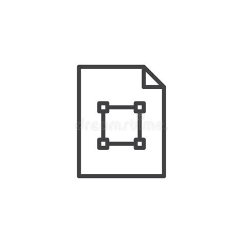Graphic File Format Outline Icon Stock Vector Illustration Of Type Pixel