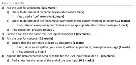 Solved 1 Ask The User For A Filename 05 Marks A Check