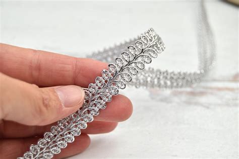 Metallic Silver Woven Gimp Trim By The Yard The Ornament Girls Market