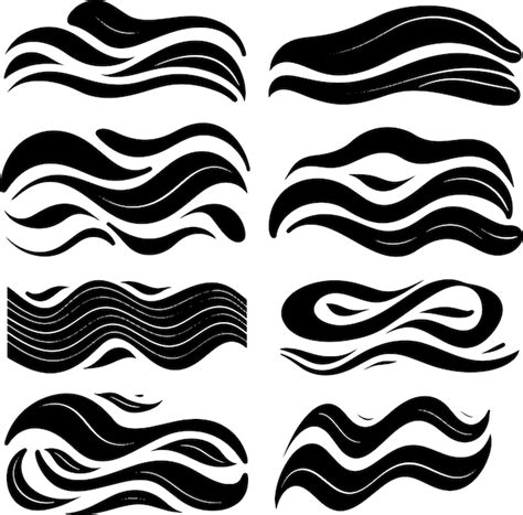 Arte De Linha De Bandeira De Onda Abstrata Silhueta Ilustração Vetorial