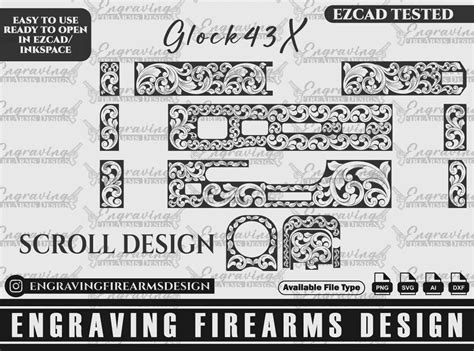Engraving Firearms Design Glock 43X Scroll Design Final Etsy