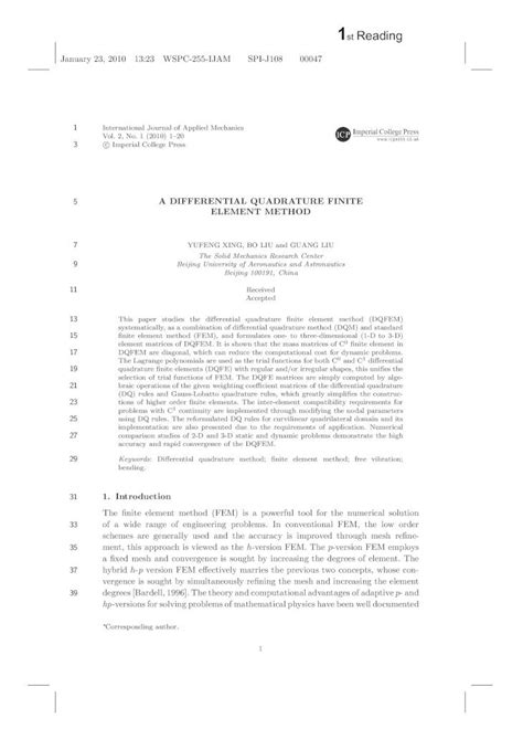 Pdf A Differential Quadrature Finite Element Method Dokumen Tips