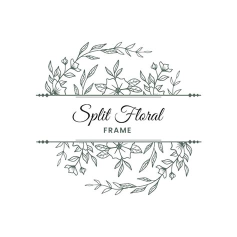 Premium Vector Split Floral Monogram With Hand Drawn Flowers And Leaves