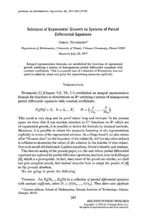 Pdf Solutions Of Exponential Growth To Systems Of Partial Differential Equations Dokumen Tips