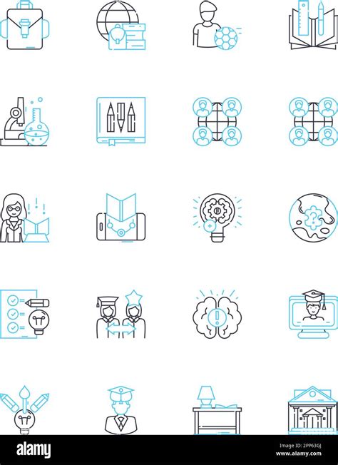 Pedagogical Significance Linear Icons Set Instruction Curriculum