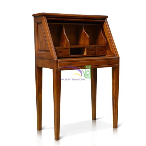 Mini Roll Top Desk Teak Wood