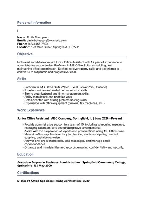 Office Assistant Resume Examples Templates 2025 Resume Buildr