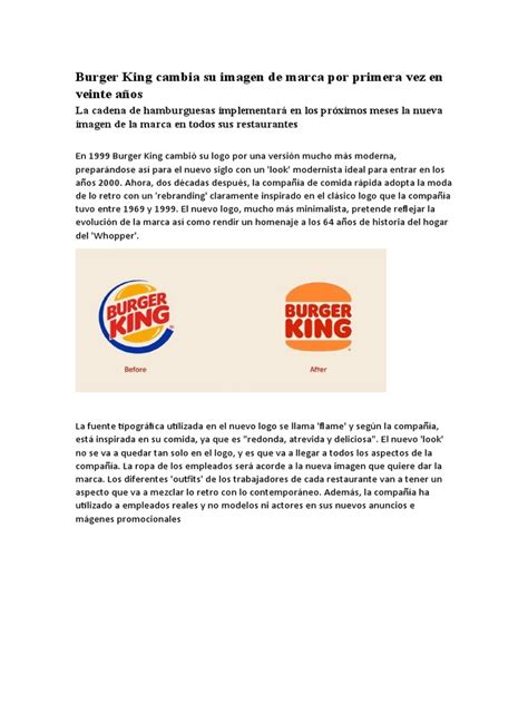 Burger King Cambia Su Imagen De Marca Por Primera Vez En Veinte Años