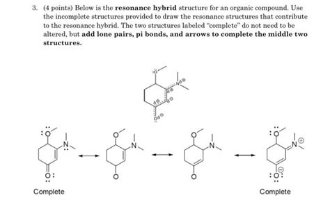Solved 3 4 Points Below Is The Resonance Hybrid Structure