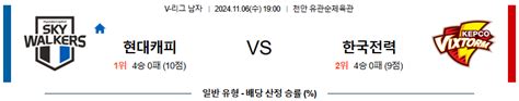 2024 11월 06일 현대캐피탈 한국전력 V 리그 분석 배구자료 라이브스코어 라이브맨 실시간 라이브스코어 토토사이트